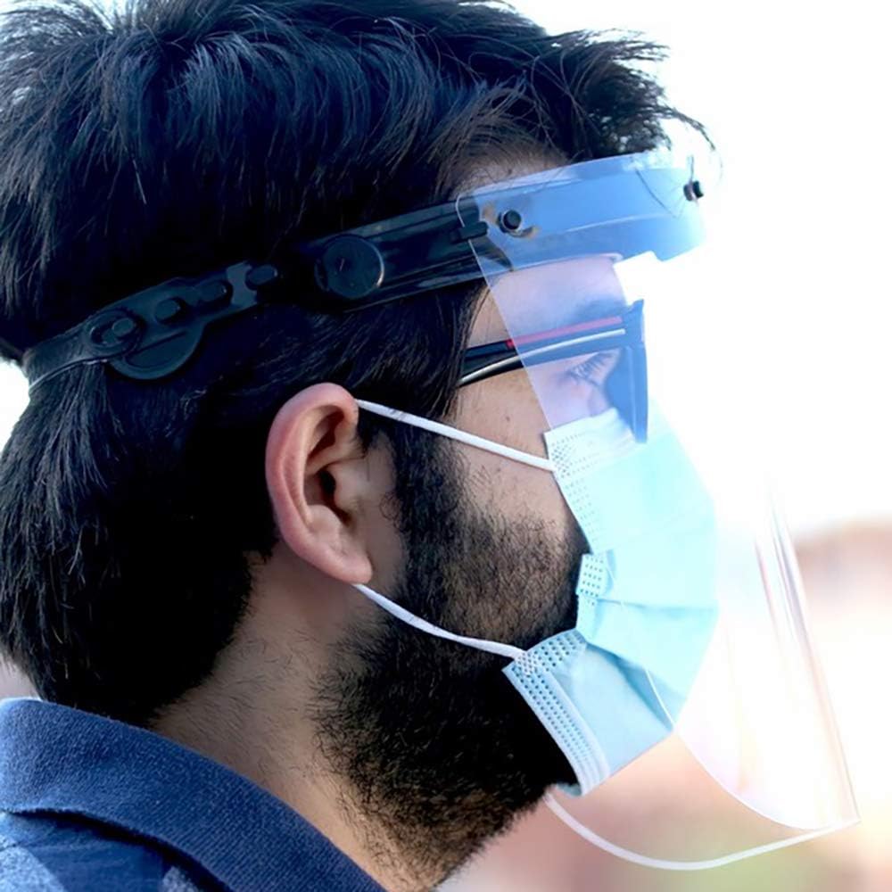 2pcs Safety Visor Face Shield with Liftable Visor, Reusable PVC Shield ...