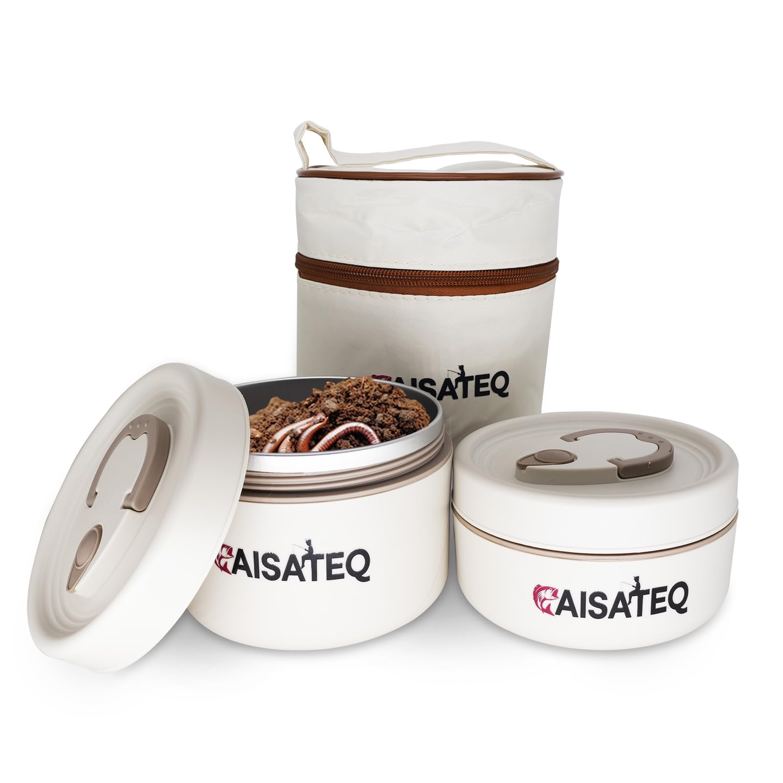CAISATEQ Stainless Steel Live Bait Container – Insulated, Portable Bait ...