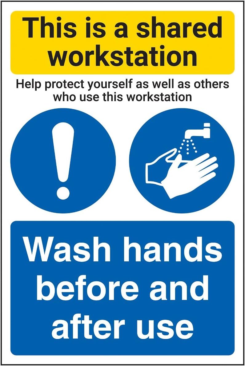 Vsafety Shared Workstation/Wash Hands – 200mm x 300mm – 1mm Rigid ...