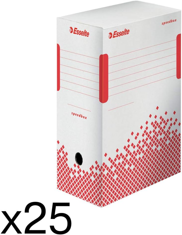Amazon.com : Esselte A4 Speedbox Archiving Box, White, Pack of 25 ...