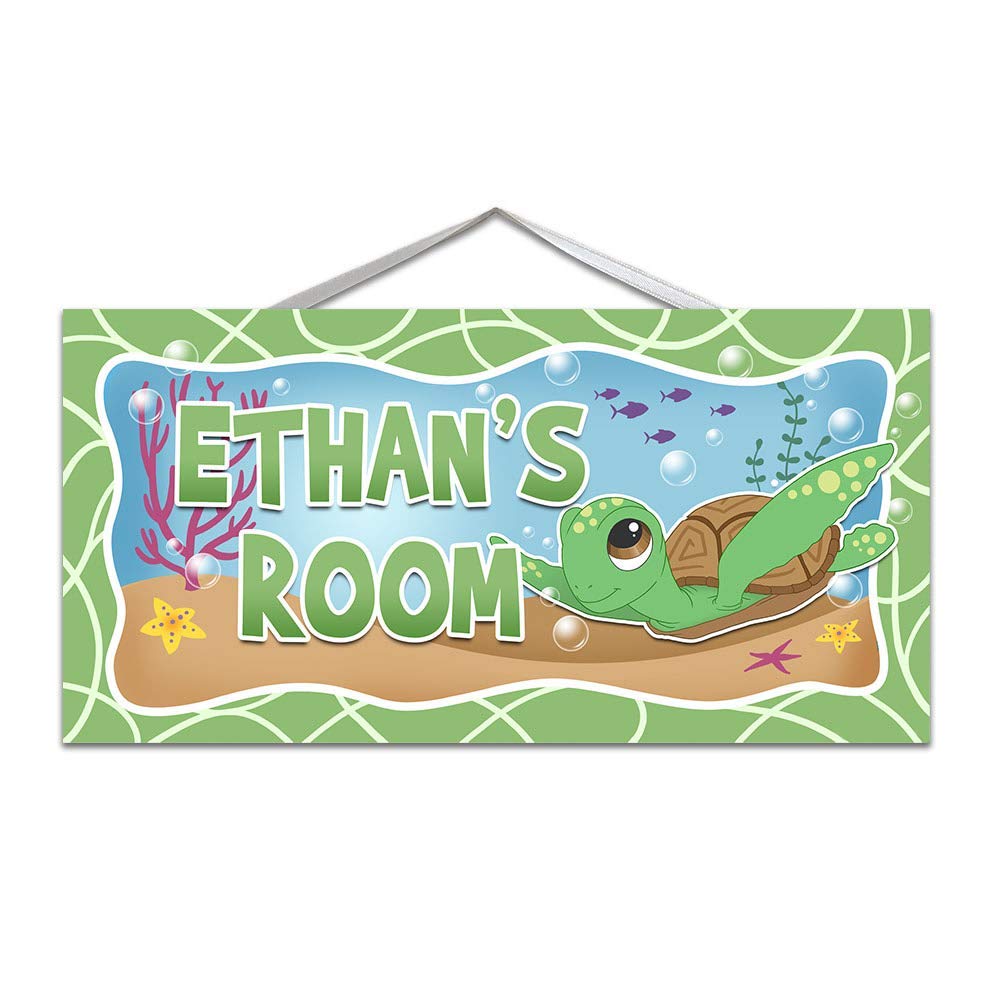Amazon.com: Sea Turtle Door Sign for Kids Room or Nursery with ...