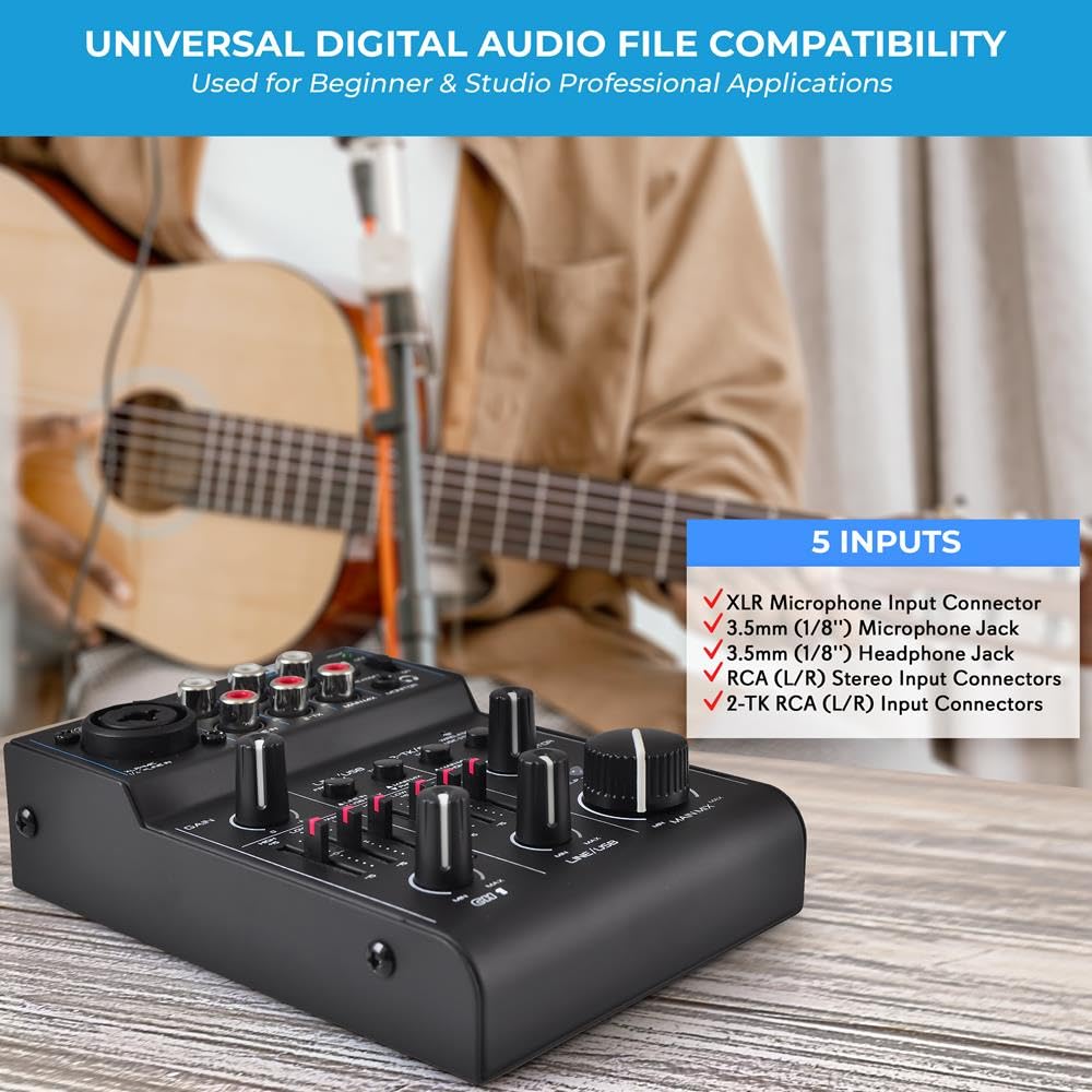 Mua Pyle 3 Channel Bluetooth Audio Mixer - DJ Sound Controller ...