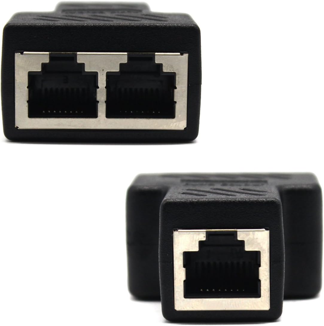 Fiimi RJ45 Splitter Adapter 1 to 2 Dual Female Port CAT 5/CAT 6 LAN ...