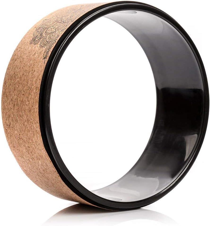 meteor Yoga Wheel Natural Cork Strong Premium Pilates Roller Designed ...