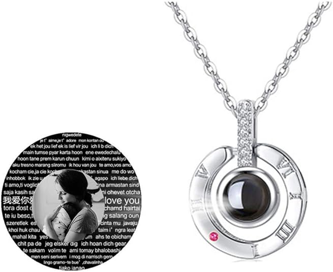 100 Different Languages I Love You Pendant Necklaces For Women Projection Memory silver Black 100-different-languages-i-love-you-pendant-necklaces-for-women-projection-memory-silver-black