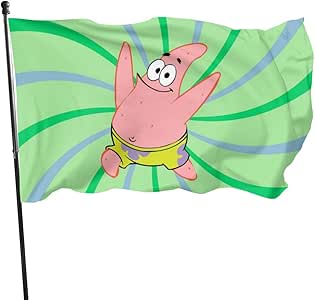 Olicsley Cartoon Animated Patrick Star Flag 3x5 Ft，Decorative Outdoors ...