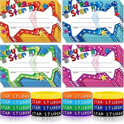 سعر 32 Pcs Marquee You're a Star Awards and Star Student Wristbands Birthday Recognition ...