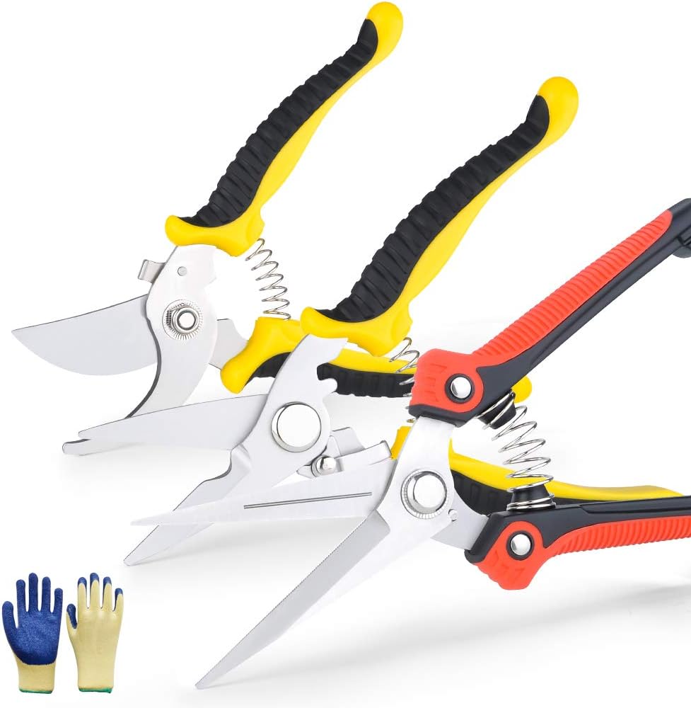 COSANSYS 3Stück Gartenscheren Set Baumschere Floristenschere Bypass ...