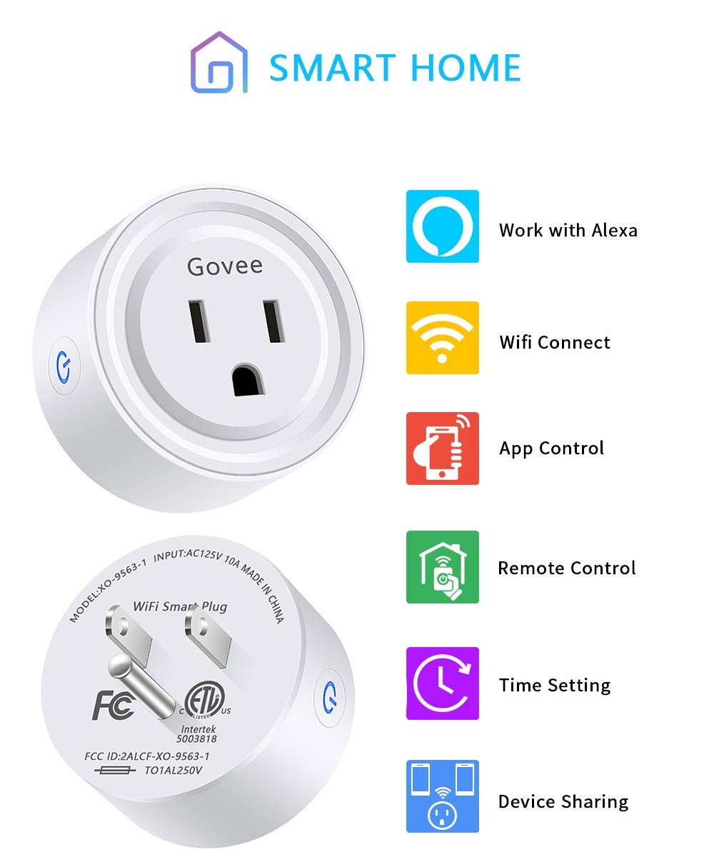 Outlet Switches Smart Wireless Socket with Timer Function White Govee ...