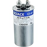 BOJACK 40+5 uF 40/5 MFD ±6% 370V/440 VAC CBB65 Dual Run Circular Start Capacitor for AC Motor ...