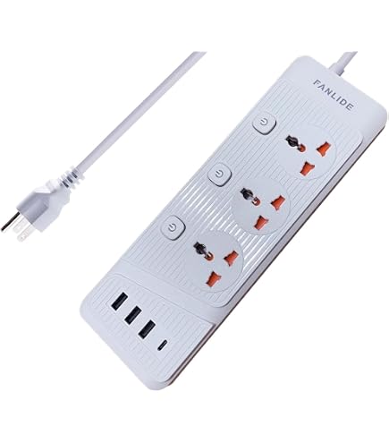 Power Strip Wonpro WES4.5-D107 Universal 5-Outlet Surge Protector, 110V ...