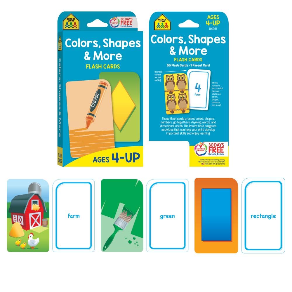 Mua School Zone - Preschool 4-Pack Flash Cards - Ages 4+, Colors ...