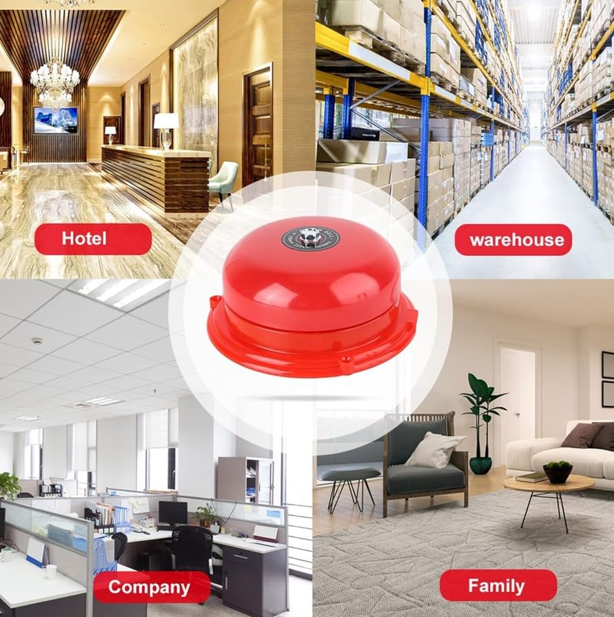 Fire Alarm Bell,12V Dc Bell 4 Inches Metal Fire Control, 100Db Internal ...