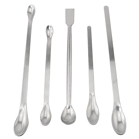 Longdex Reagent Spoon 5PCS 304 Stainless Steel Micro Scoop Lab Sampling ...
