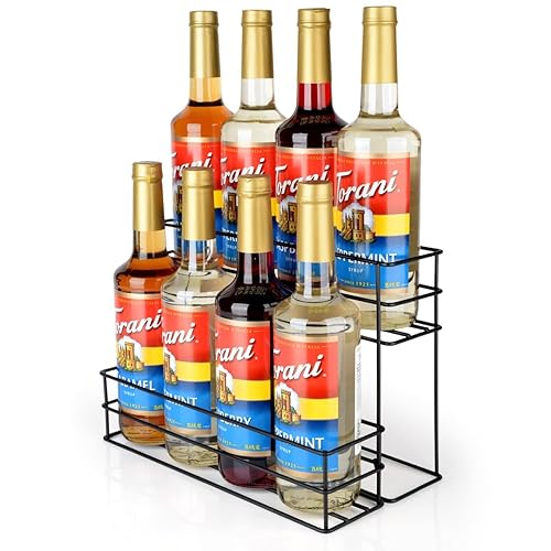 kimilus 8 Bottle Capacity Coffee Syrup Organizer 2 Tier Coffee Syrup ...