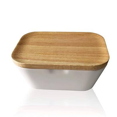 Buy Lependor Melamine Container Butter Dish with Wooden Lid Perfect For ...