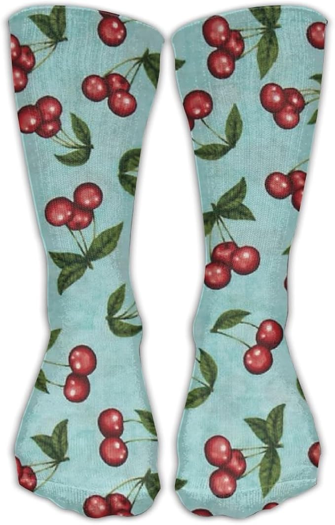 Amazon.com: Unisex Casual Crew Socks Cherry Cherries Fashion Novelty ...
