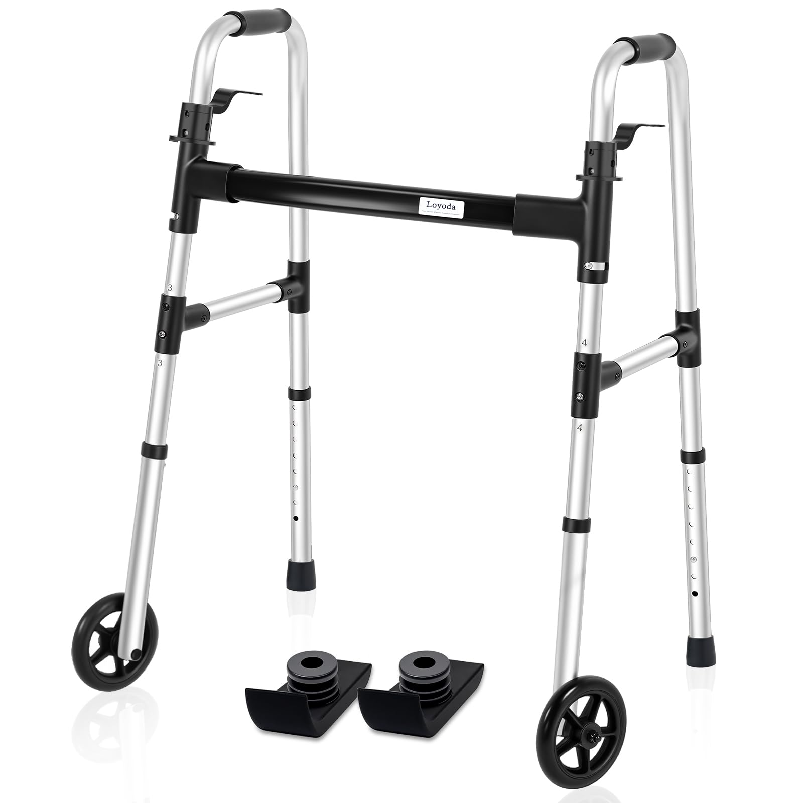 Loyoda FSA/HSA Eligible Folding Walker with 2 Skis and 5" Wheels ...