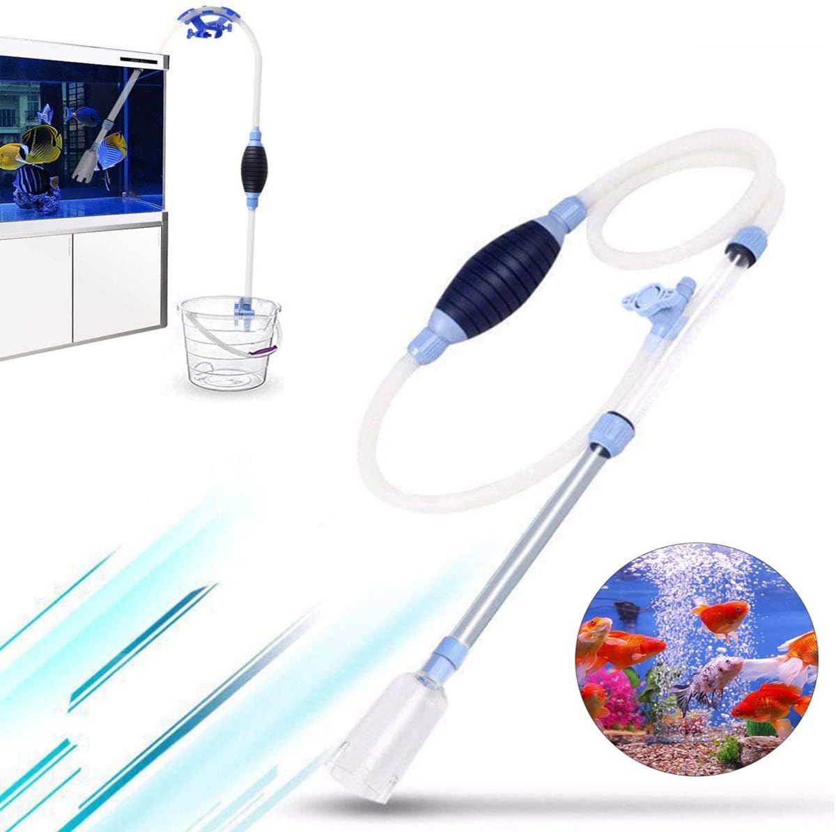 Lychee Aquarium Fish Tank Cleaner,Vacuum Siphon Pump Gravel Sand ...