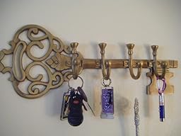 Amazon.com: Large Brass Plated Skeleton Key Coat Rack Hook: Office Products