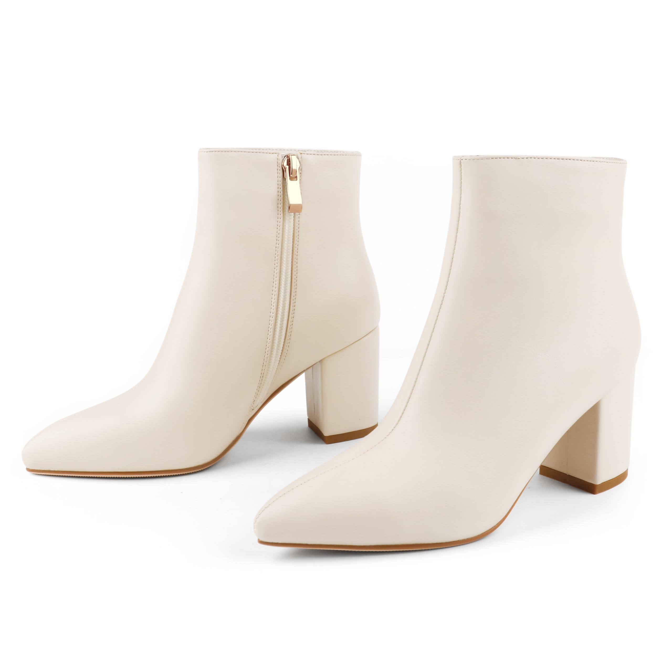 Cream Lace Up Block Heels