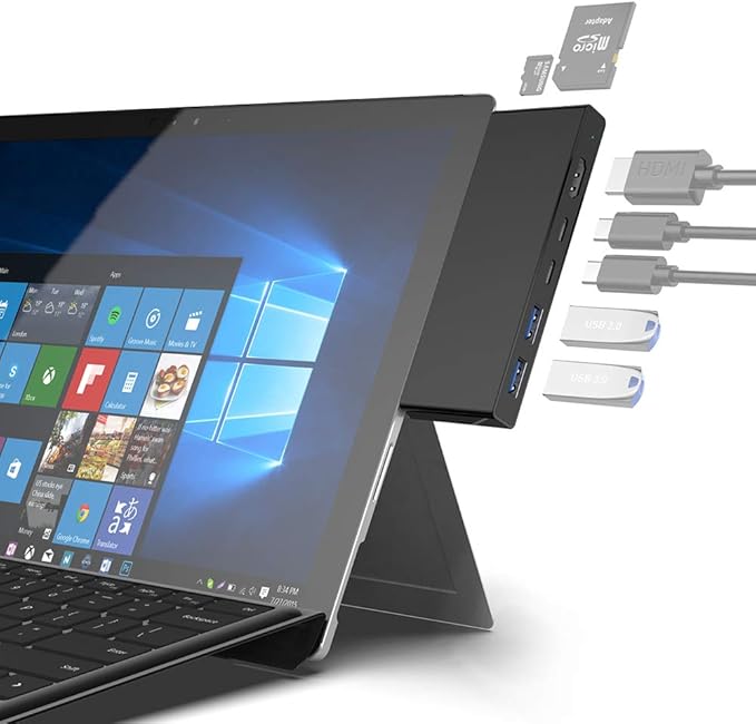 Amazon.com: Docking Station for Surface Pro 7, USB3.0 Hub USB C PD 60W ...