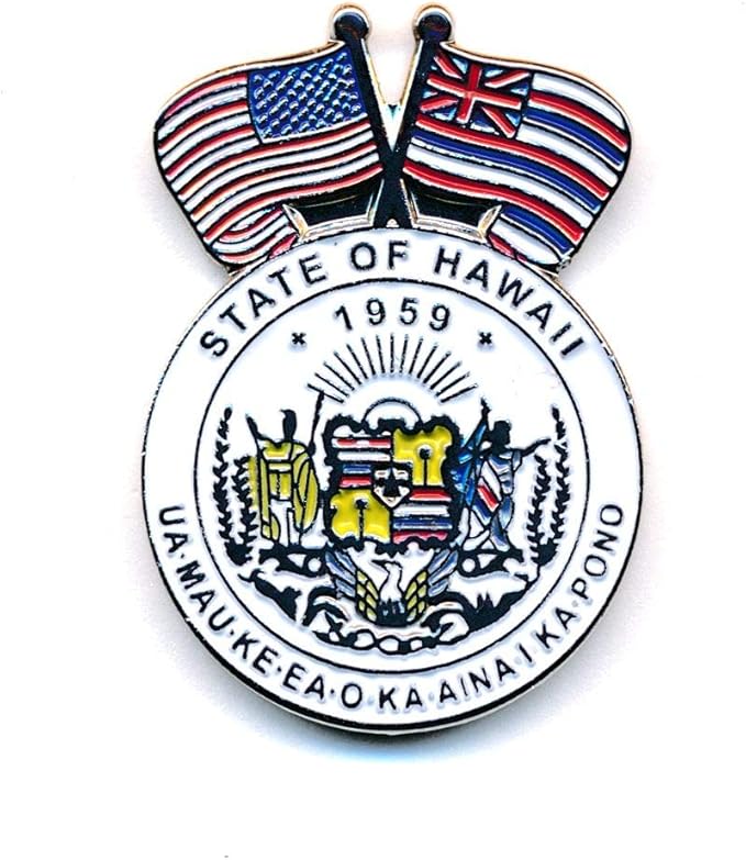 State of Hawaii USA Flagge Siegel Hilo Aloha State Badge Pin Anstecker ...