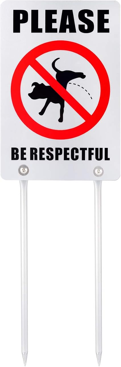 Amazon.com : Kichwit Double Sided No Dog Peeing Yard Sign, Please Be ...