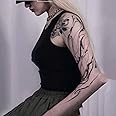 Amazon.com : Large Temporary Tattoos Women Temporary Neck Tattoos ...