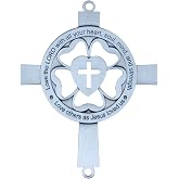Amazon.com: Luther Rose Round Stained Glass Panel 10 Inch for Window ...