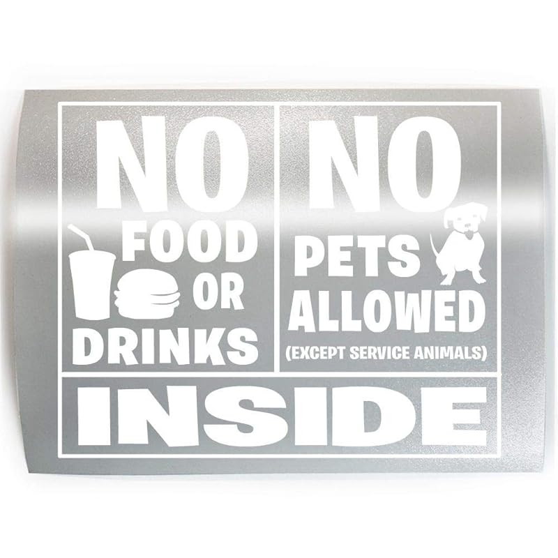 Amazon.com: NO PETS - NO FOOD DRINKS - ALLOWED INSIDE - PICK COLOR ...