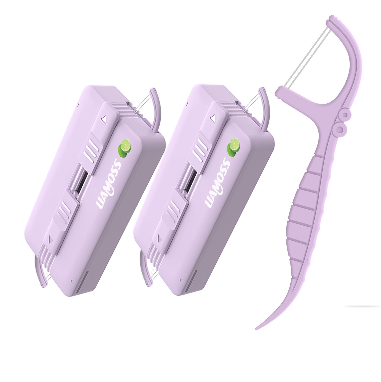 Shred Resistant Twin line Dental Floss Picks Dispenser-2 Box Lime ...