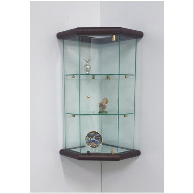 VM ART DESIGN GLASS CORNER DISPLAY CASE TO WALL code VM502T-TR (Brown ...