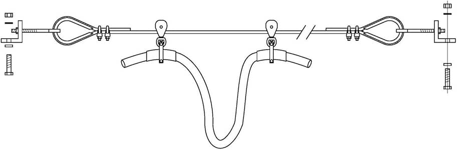 Contrx Tagline Kit, 12' Festoon Cable, Cable Hanger, Clamps, Brackets ...