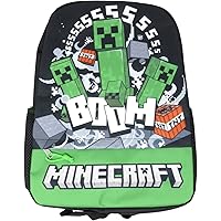 Amazon.com | Mad Engine Minecraft Creeper Boom Backpack Bookbag | Kids ...