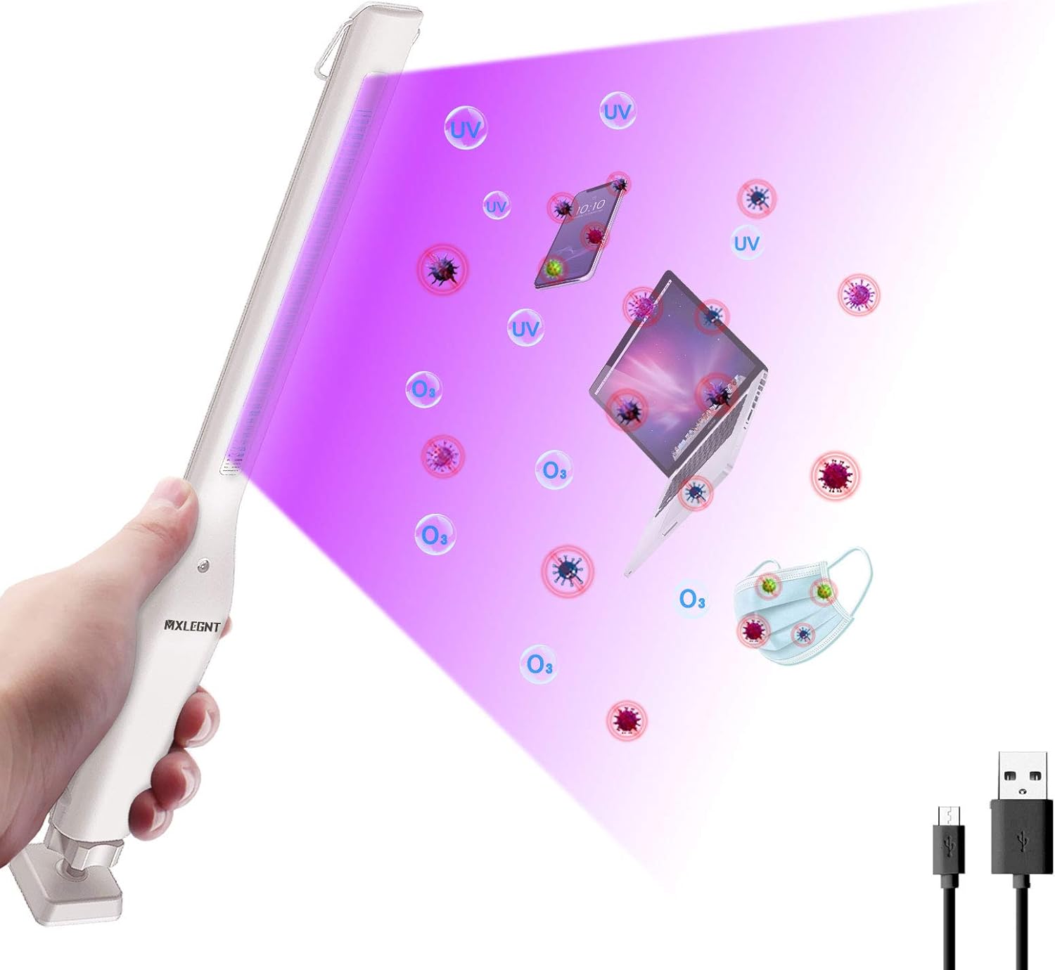 UV Light Sterilizer Ultraviolet Disinfection Lamp Portable 254nm ...