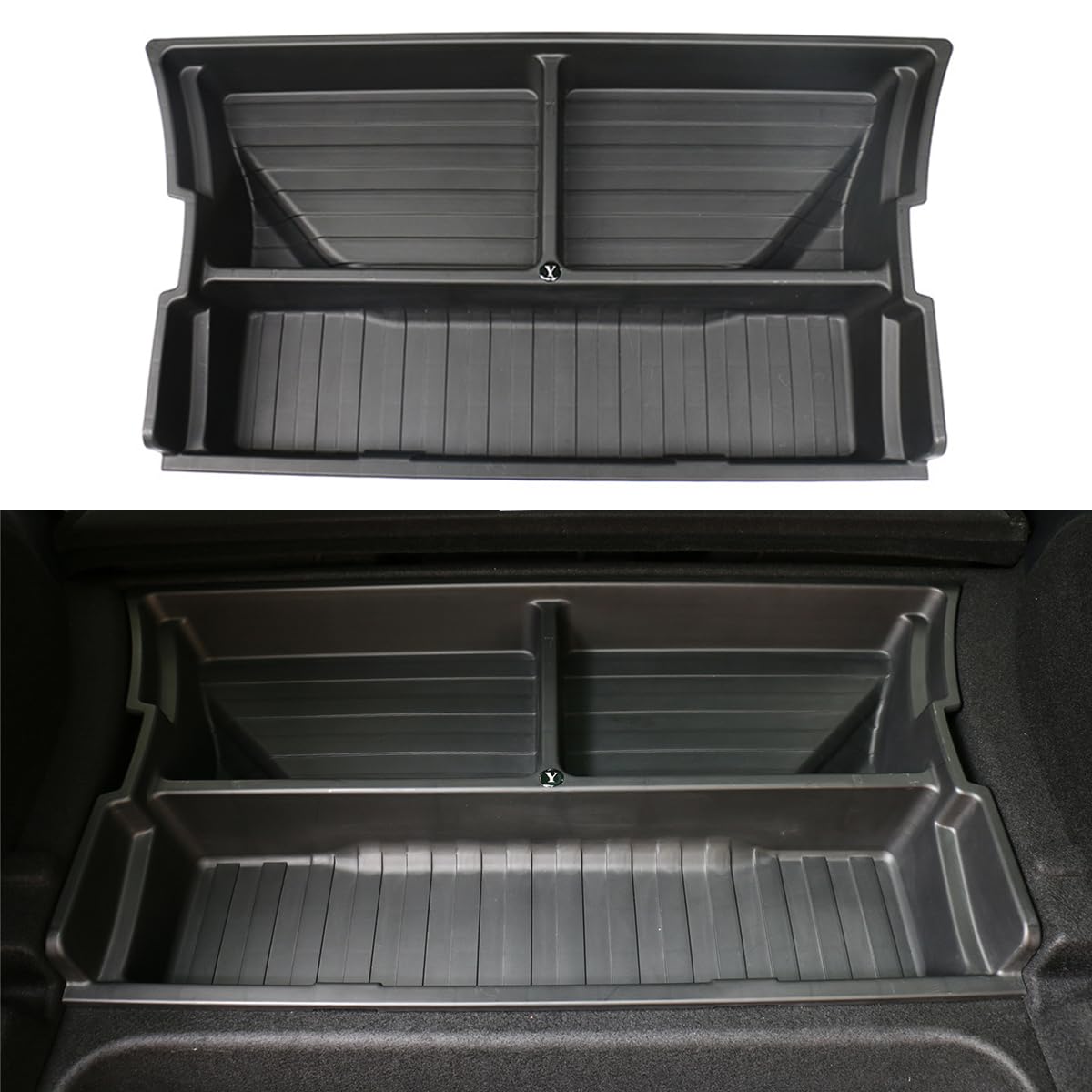 AutoQi For Tesla Model Y Frunk Organizer, Two Layer Insert Cargo Bins ...