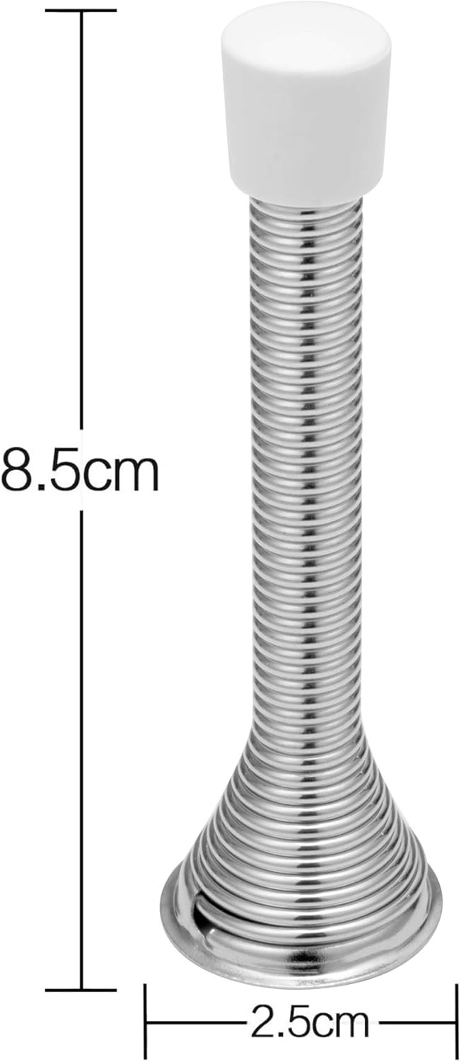 Spring Door Stop Metal Door Stoppers 5 Pack 85 mm with Screws and Base ...