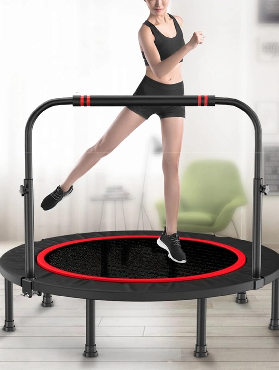 40″ Fitness Trampoline with Handle Silent Mini for Bungee Rope Design ...