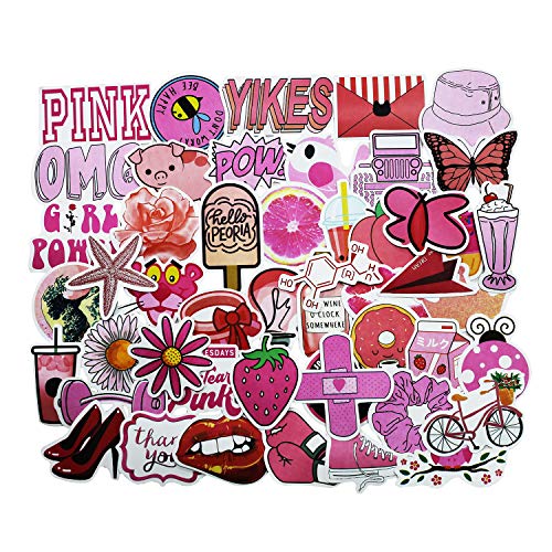 VSCO Pink Stickers for Hydro Flask(50-511Pcs) Colorful Vinyl Waterproof ...