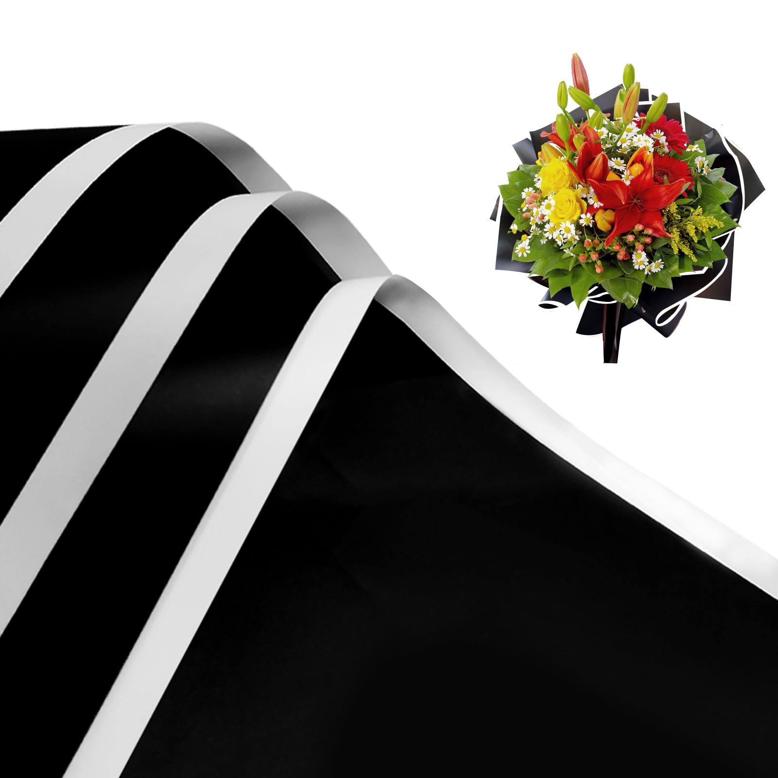 Reengull 20 Pcs Flower Bouquet Wrapping Paper Florist Waterproof Floral ...