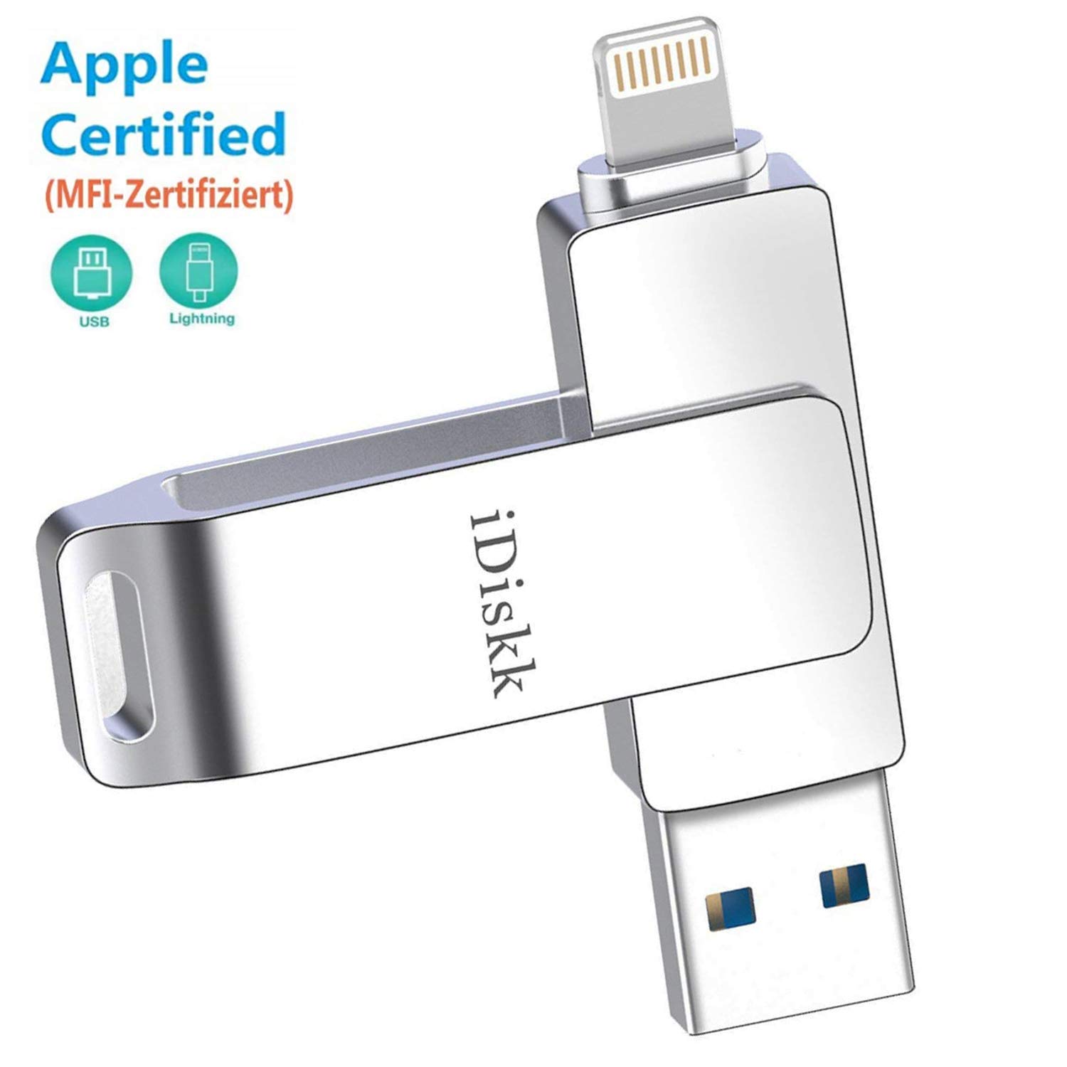 32GB USB 3.0 Flash Drive for iPhone Memory Stick with MFI Certified ...