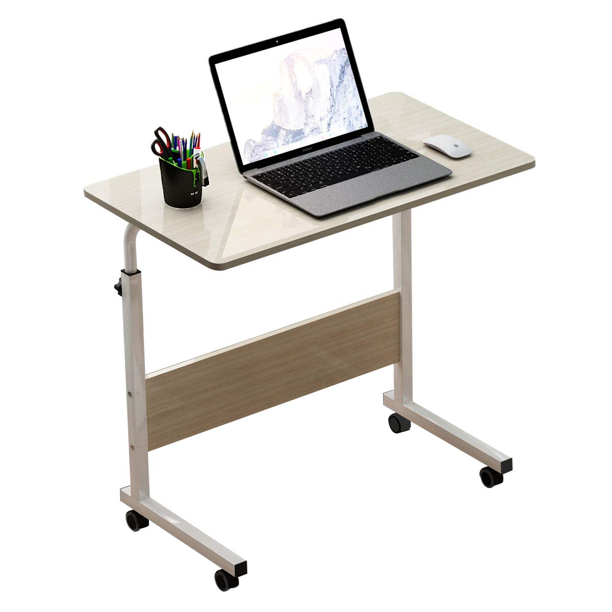 Amazon.com: DlandFurniture Mobile Side Table 31.5 inches Tablet Wheels ...