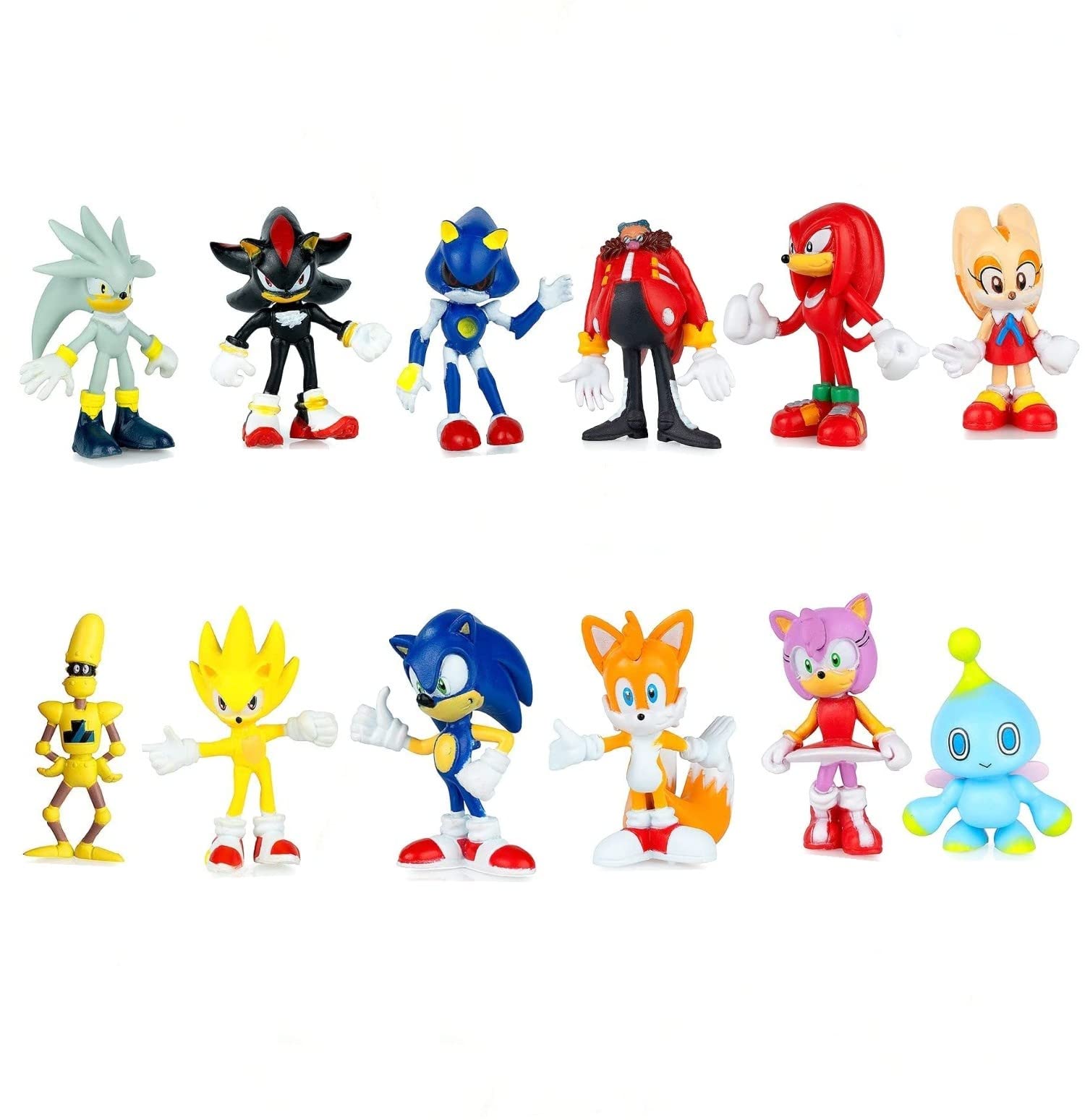 12 Pack Sonic Action Figures Toys, 1.59-2.5'' Sonic Hedgehog Toys ...