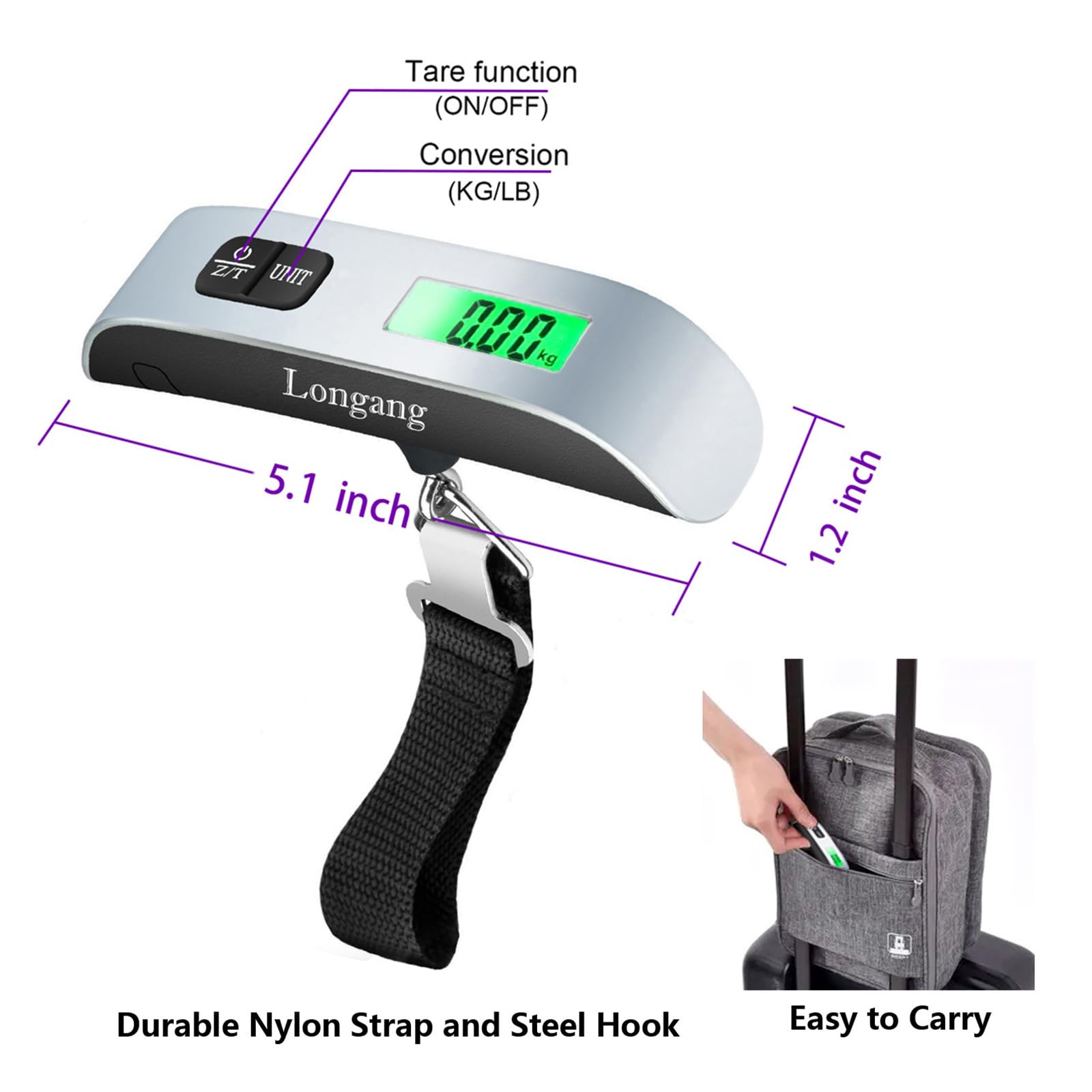 Mua Longang Longang Digital Hanging Luggage Scale with Backlit for ...