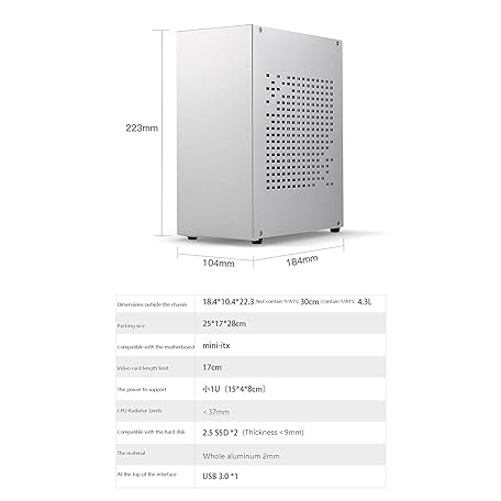 Mua MAKIVI A07 Mini ITX Computer Case Chassis HTPC Case USB3.0 ITX ...