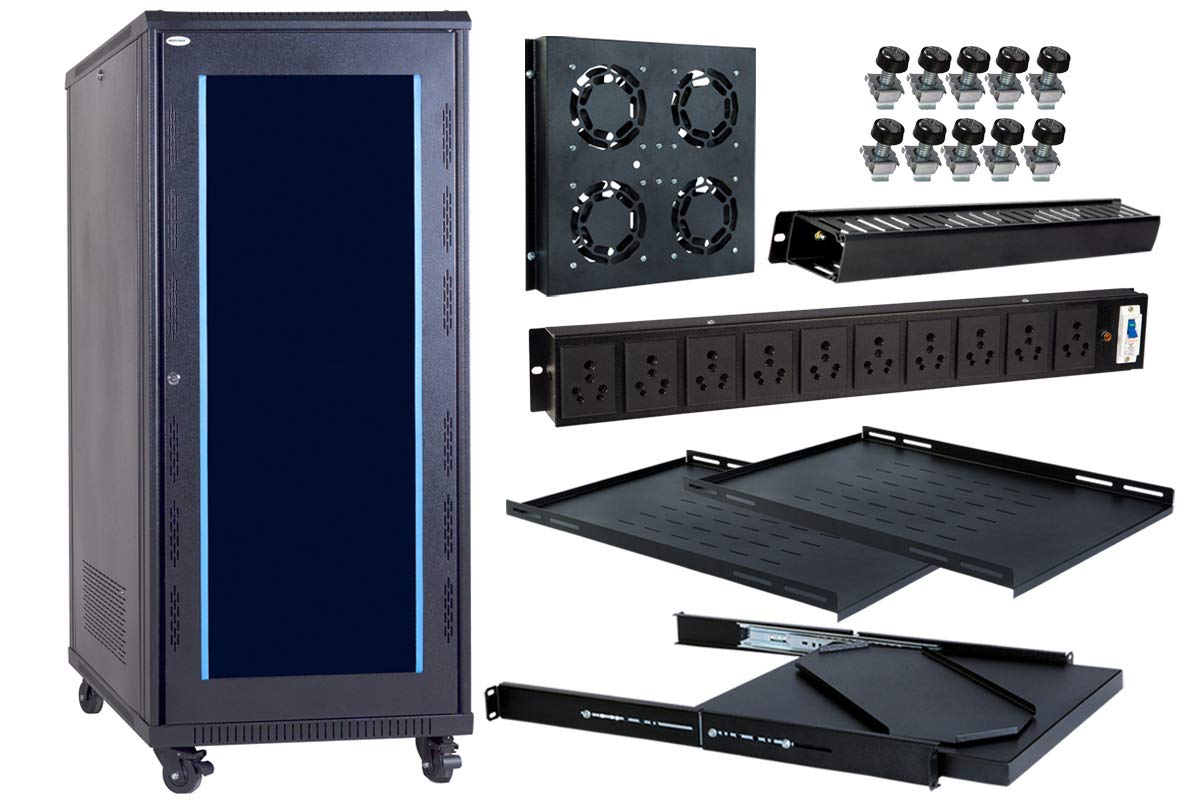 MASS RACK 27U 600X1000mm Server Rack with PDU 10 Socket: Amazon.in ...