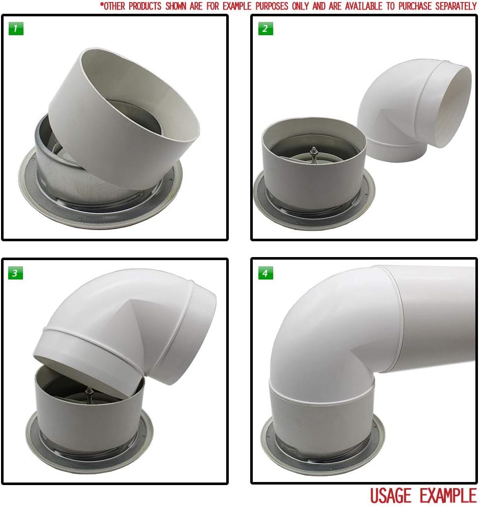 Kair Ceiling Extract Valve 125mm – 5 inch White Coated Metal Vent ...