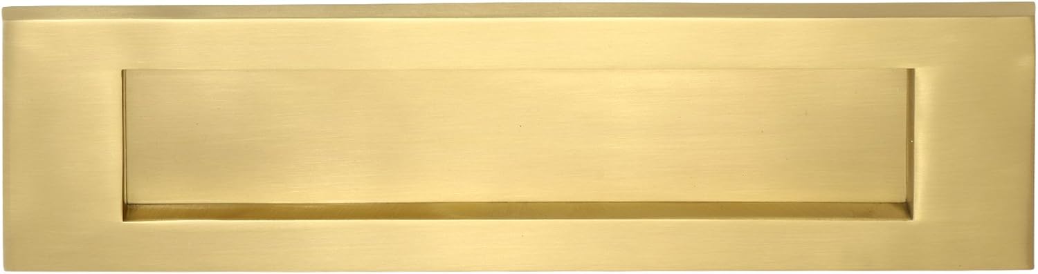 Letter Box Plate Satin Brass, Overall 12" x 4" with Bolt Centres 268 mm ...