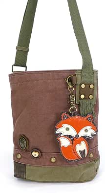 Chala Handbag Patch Crossbody FOX Mauve Purple Brown Bag: Handbags ...